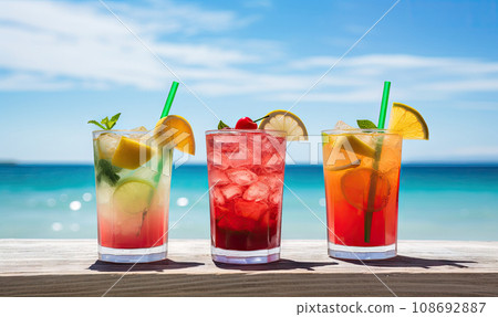 Assorted colorful beverages. AI Generative - Stock Illustration ...