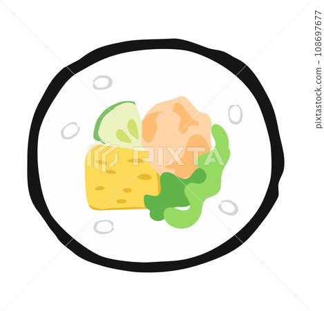 Cross section illustration of rolled sushi... - Stock Illustration ...