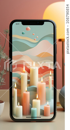 Stylish iPhone screen photo - Stock Illustration [108790854] - PIXTA