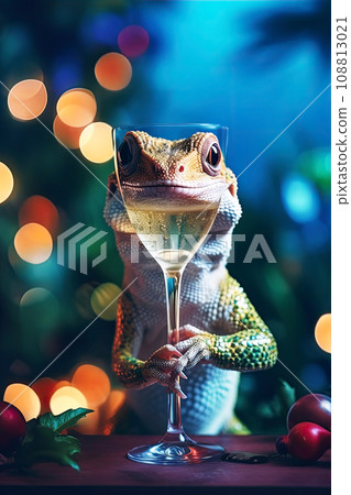 Gecko Memes Poster Cute Cartoon Funny Smiling Lizard Chameleon Gecko