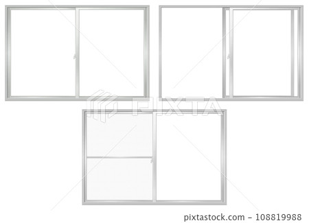 Silver sliding window sash set - Stock Illustration [108819988] - PIXTA