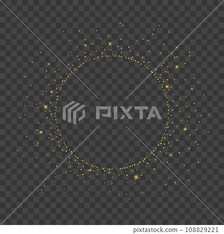 Glitter gold particles circle shape element for...-插圖素材 [108829221 ...