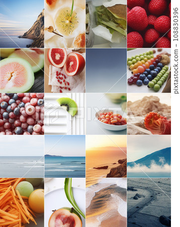 Healthy fruits and vegetables. Generative ai - Stock Illustration ...