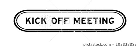 Grunge black kick off meeting word rubber seal... - Stock Illustration ...