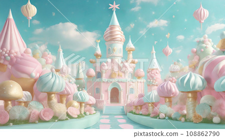 pastel candy castle - Stock Illustration [108862790] - PIXTA