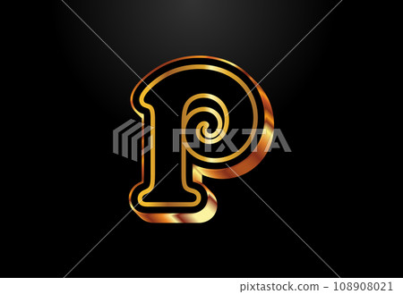 Gold and black color alphabet. Elegant Gold... - Stock Illustration ...