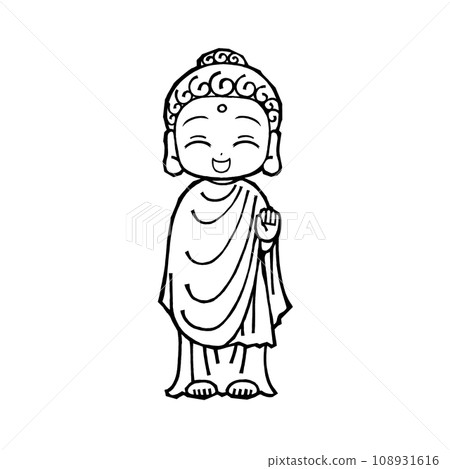 Happy Buddha Line Drawings
