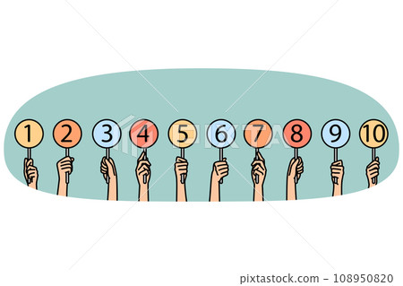 Diverse people holding numbers in hands - Stock Illustration [108950820 ...