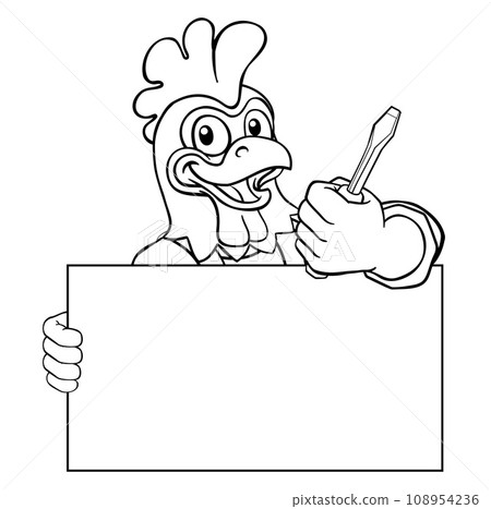 Electrician Chicken Screwdriver Tool Handyman - Stock Illustration ...