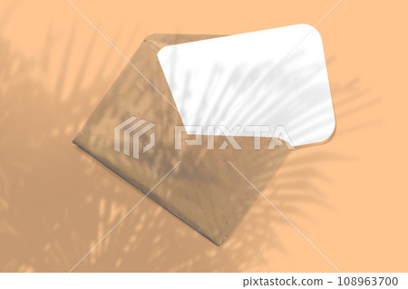 An envelope with sheet of textured white paper... - Stock Illustration ...