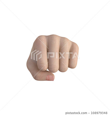 3D illustration of a fist punch hand sign seen... - Stock Illustration ...