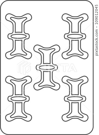 Line drawing mahjong tile single item icon five... - Stock Illustration ...
