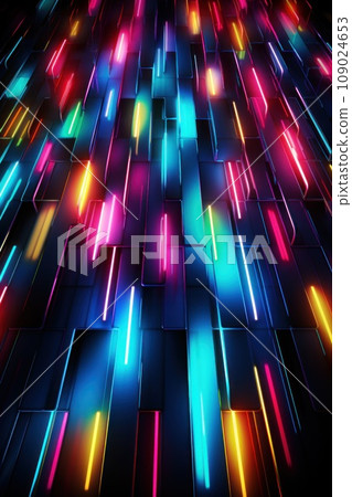 retro-inspired neon light pattern, featuring... - Stock Illustration ...