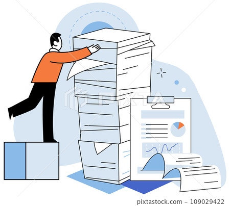 Paperwork. Vector illustration. A comprehensive... - Stock Illustration ...