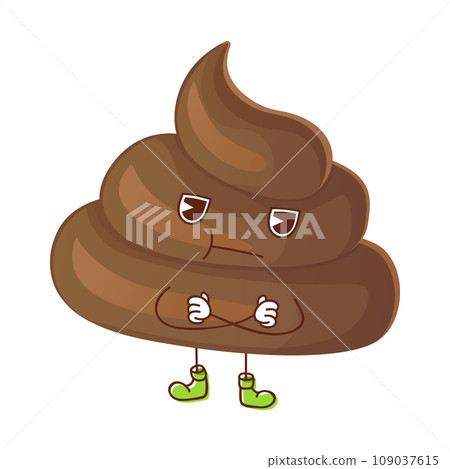 Poop ironic character expressing a sulking and...-插圖素材 [109037615 ...