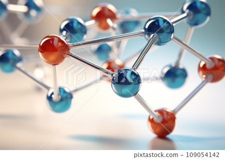 Colorful detailed view of molecule. Scientific... - Stock Illustration ...