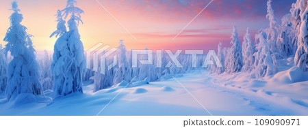 Winter Wonderland: A Serene Snowy Landscape...-插圖素材 [109090971] - PIXTA圖庫