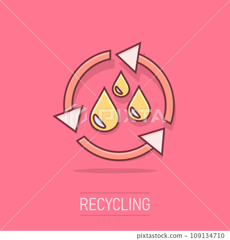 Vector cartoon water cycle icon in comic style....-插圖素材 [109134710 ...