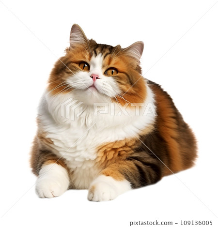 Fat cat isolated on a transparent background. - Stock Illustration ...
