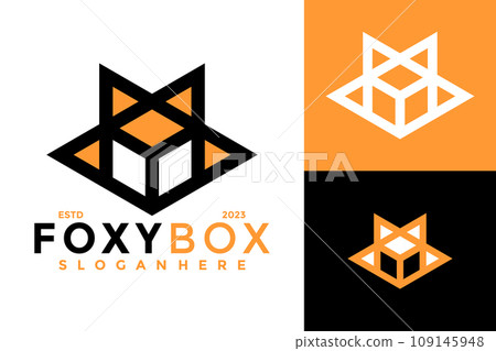 Fox Box Logo design vector symbol icon... - Stock Illustration ...