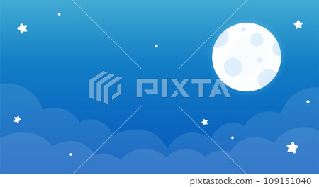 Full moon night cartoon background banner - Stock Illustration ...
