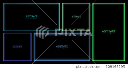 Set of background, banner, poster with neon... - Stock Illustration ...