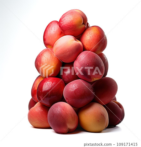 Glistening Fresh Nectarines Piled in a Pyramid... - Stock Illustration ...
