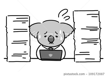 Busy animal businessman with a lot of work to do - Stock Illustration ...