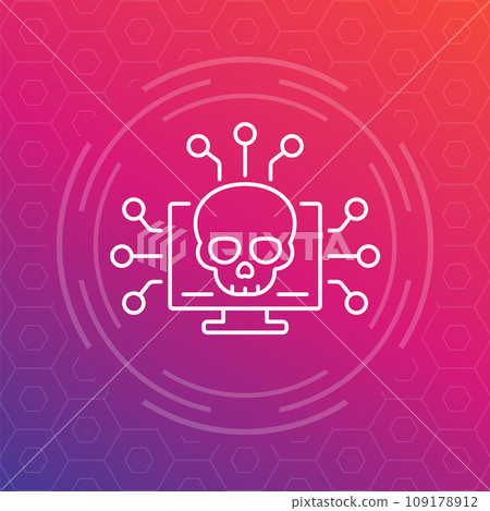 Botnet line icon, malware in computer vector - Stock Illustration ...
