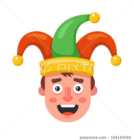 joyful cute jester in a hat. - Stock Illustration [109183568] - PIXTA