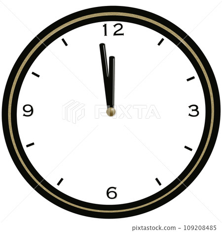 11.59 PM 11:59 AM analog wall clock - Stock Illustration [109208485 ...
