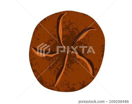 Rye bread loaf isolated on a white background.... - Stock Illustration [109208486] - PIXTA
