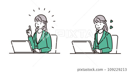Computer work illustration - Stock Illustration [109229213] - PIXTA