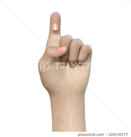 A woman's hand bending her index finger in a... - Stock Illustration ...