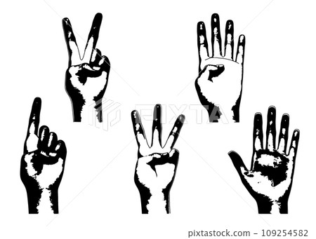 Illustration of a silhouette of fingers... - Stock Illustration ...