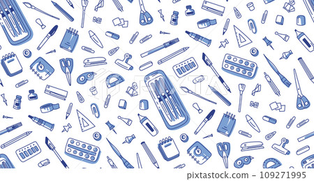 Vector pattern of stationary items-插圖素材 [109271995] - PIXTA圖庫