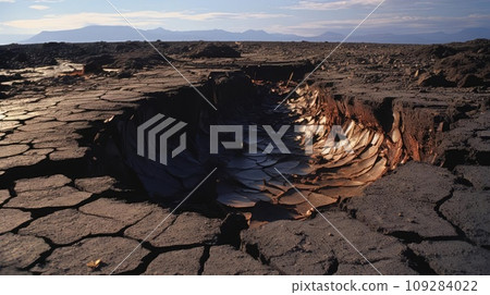 A large rift on the surface of the earth - Stock Illustration ...