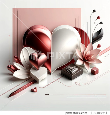 modern metallic heart - Stock Illustration [109303931] - PIXTA