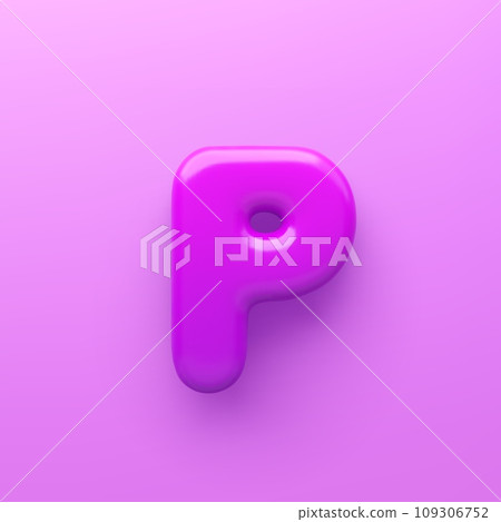 3D Purple letter P with a glossy surface on a... - Stock Illustration ...