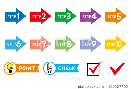 Steps 1 to 10 Number icons - Stock Illustration [109327705] - PIXTA