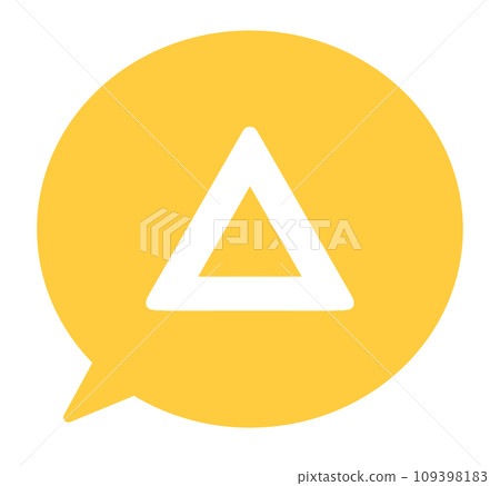 Simple yellow triangle mark and speech bubble - Stock Illustration ...