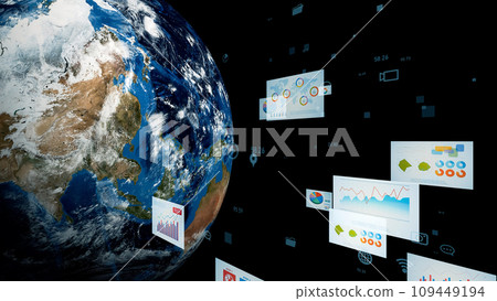 Earth and electronic data - Stock Illustration [109449194] - PIXTA