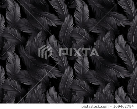 Black Feathers Seamless Pattern, Swan Plume... - Stock Illustration [109462794] - PIXTA