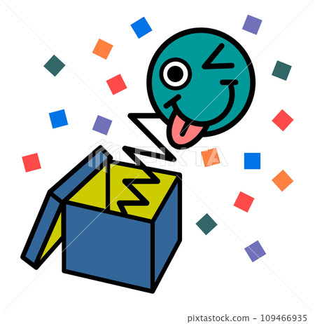 Illustration of a surprise box with a face and... - Stock Illustration ...