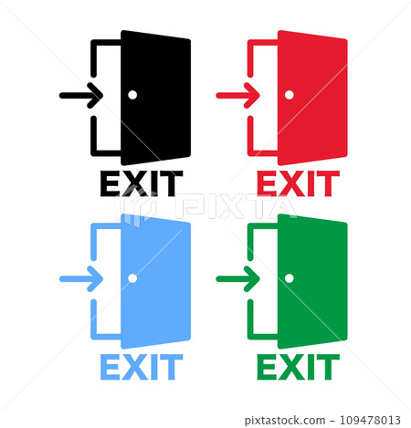 exit icon set - Stock Illustration [109478013] - PIXTA