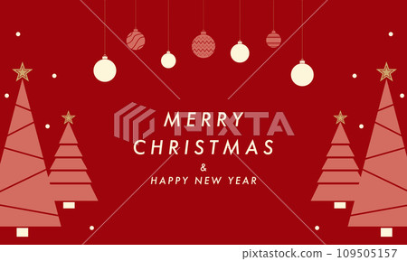 Christmas banner frame template background tree... - Stock Illustration ...