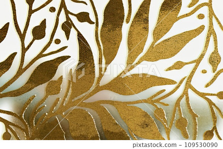 Gold leaf texture background - Stock Illustration [109530090] - PIXTA