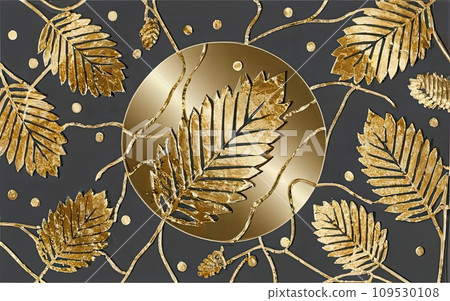 Gold leaf texture background - Stock Illustration [109530108] - PIXTA
