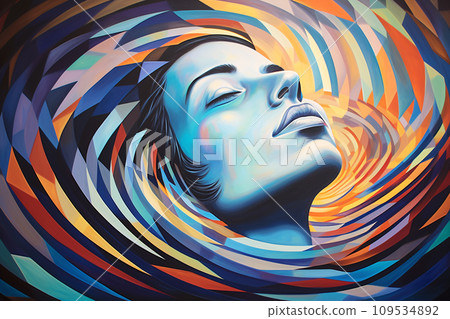 Person thoughts depicted as swirling patterns... - Stock Illustration ...