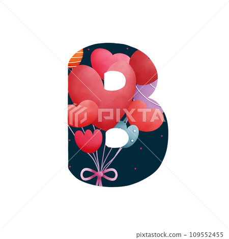 B Alphabet In Heart I Love B Heart B Letter B' Sticker